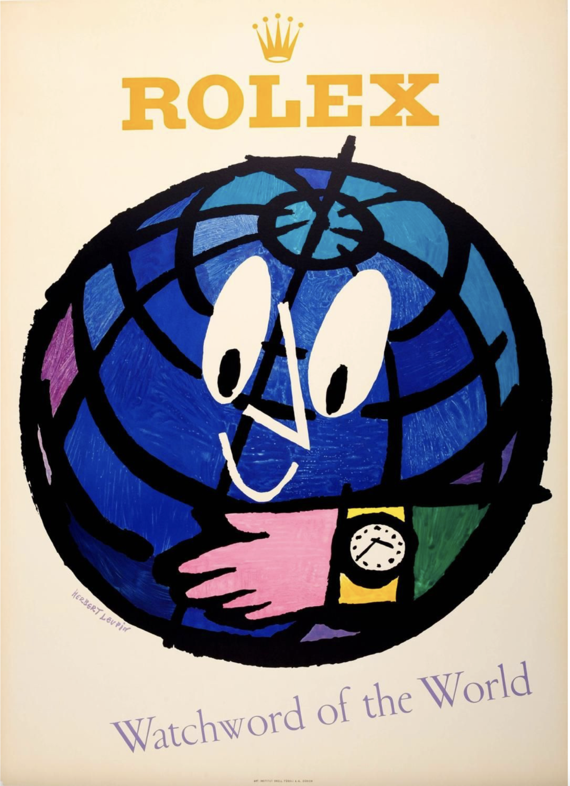 Rolex, An Original Poster by Herbert Leupin – Luxury Vintage Concept